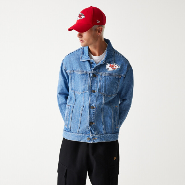NEW ERA MEN'S KANSAS CITY CHIEFS NFL DENIM JACKET striukės ir parkos