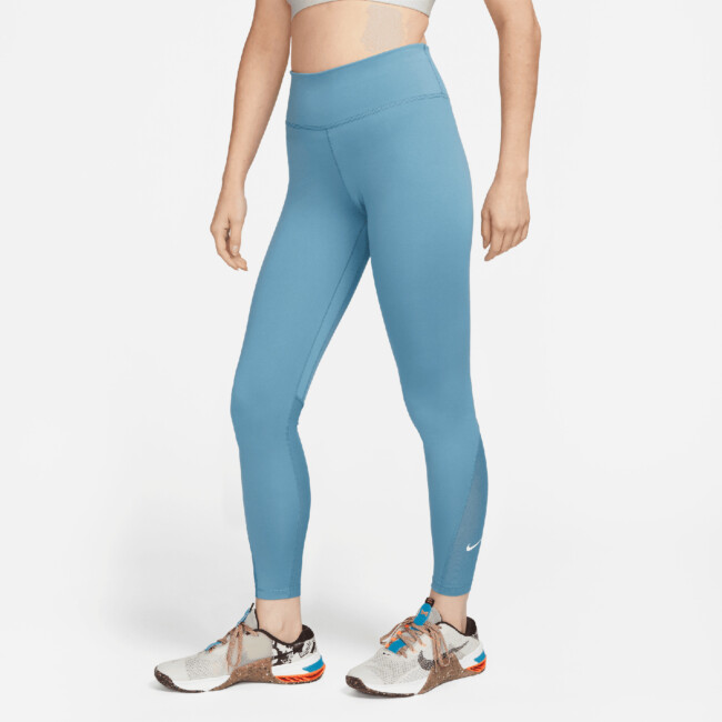 NIKE ONE WOMEN'S MID-RISE 7/8 MESH-PANELED LEGGINGS kelnės