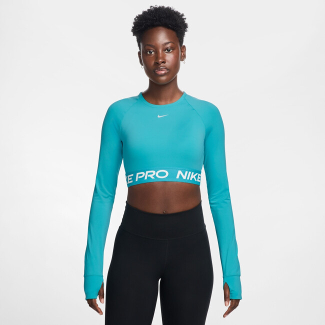 NIKE PRO DRI-FIT CROPPED LONG-SLEEVE TOP marškinėliai