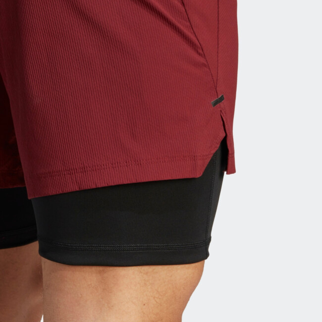 ADIDAS MENS POWER WORKOUT TWO-IN-ONE SHORTS šortai