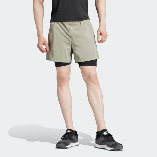 ADIDAS MEN'S GYM TRAINING 2-IN-1 SHORTS šortai