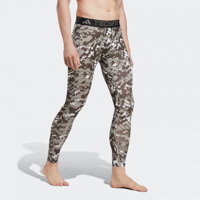 Adidas Mens Techfit Allover Print Training Tights Apatiniai Pirk
